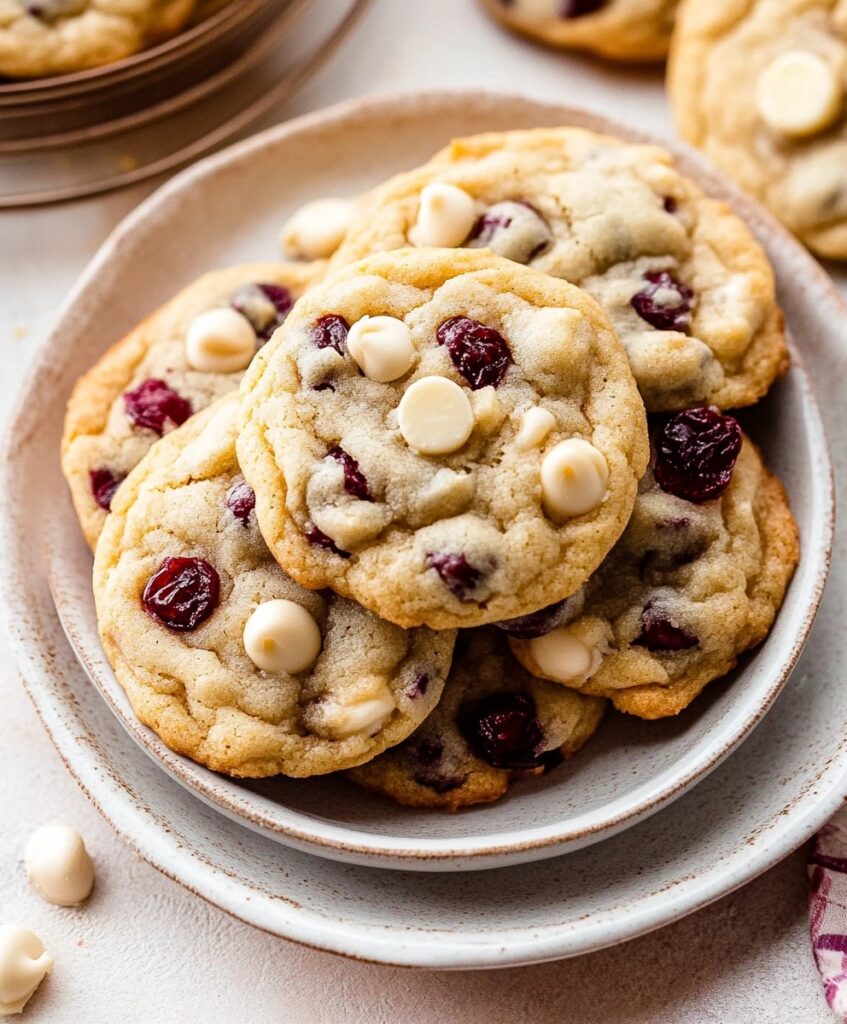 Soft White Chocolate Chip Cranberry Cookies Recipe - toprecipelist.com