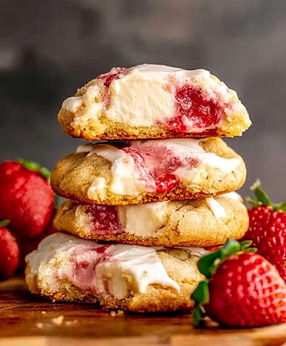 Strawberry Cheesecake Cookies Recipe - toprecipelist.com