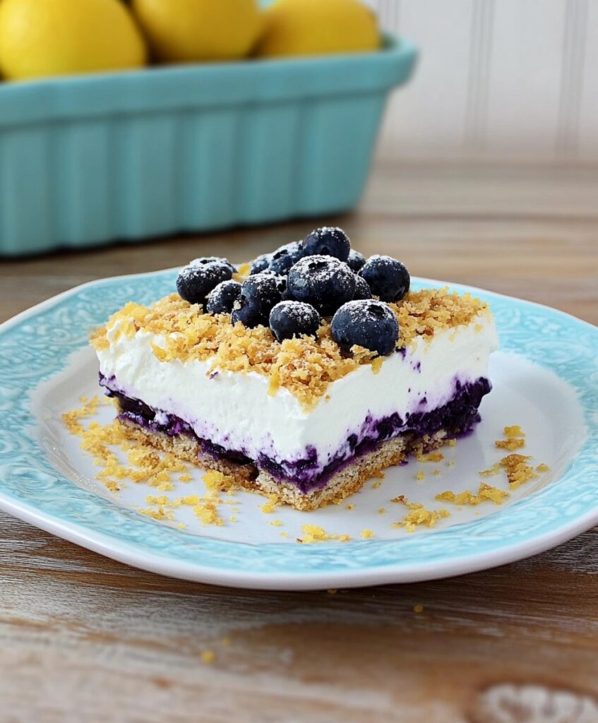 No Bake Lemon Blueberry Dessert Recipe - toprecipelist.com