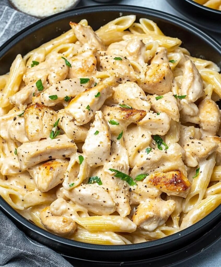 Creamy Garlic Chicken Pasta Recipe - toprecipelist.com