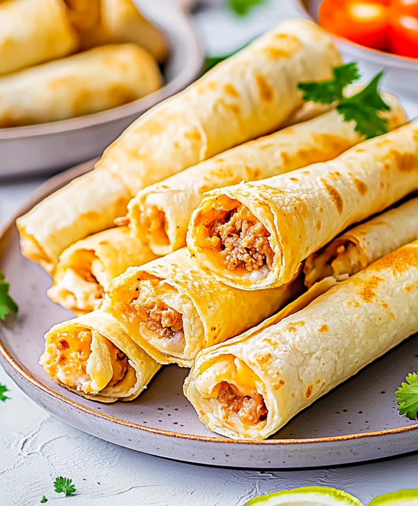 Baked Cheesy Beef Taquitos Recipe - toprecipelist.com