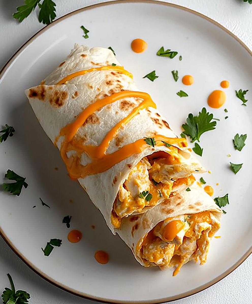 Cheesy Chicken Wraps Recipe - toprecipelist.com