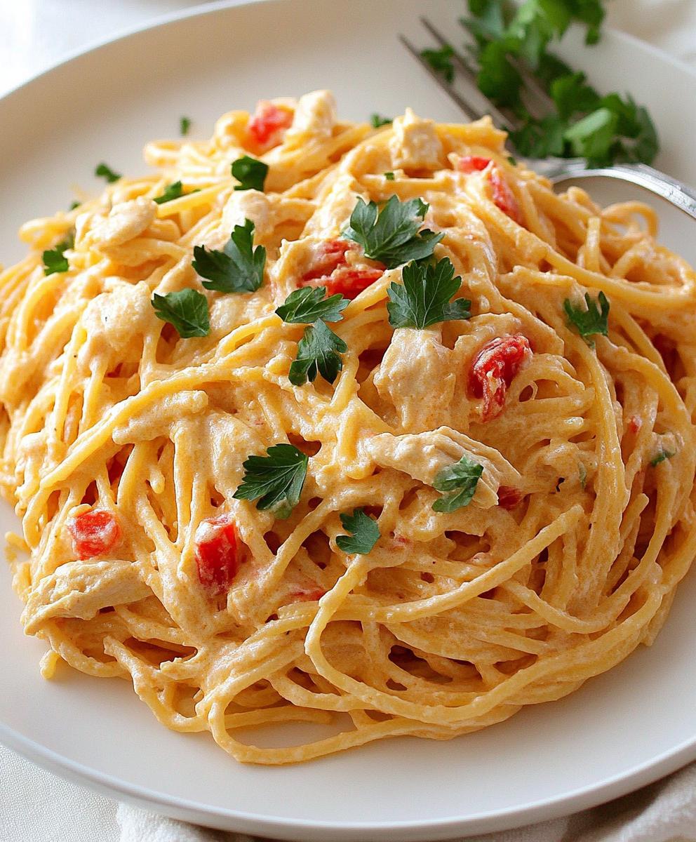Creamy Chicken Spaghetti Recipe - toprecipelist.com