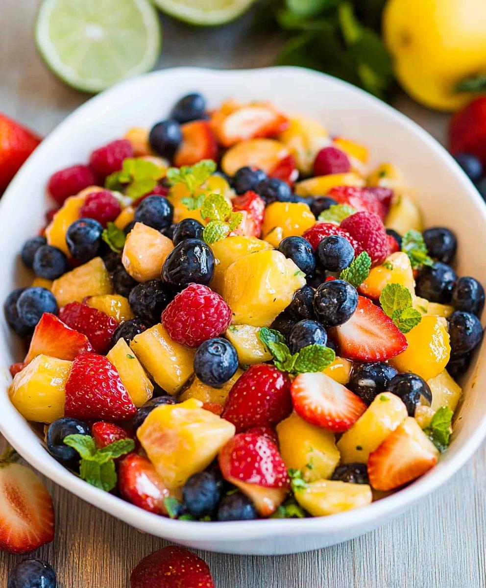 Fruit Salad With Honey Lime Dressing Recipe - toprecipelist.com