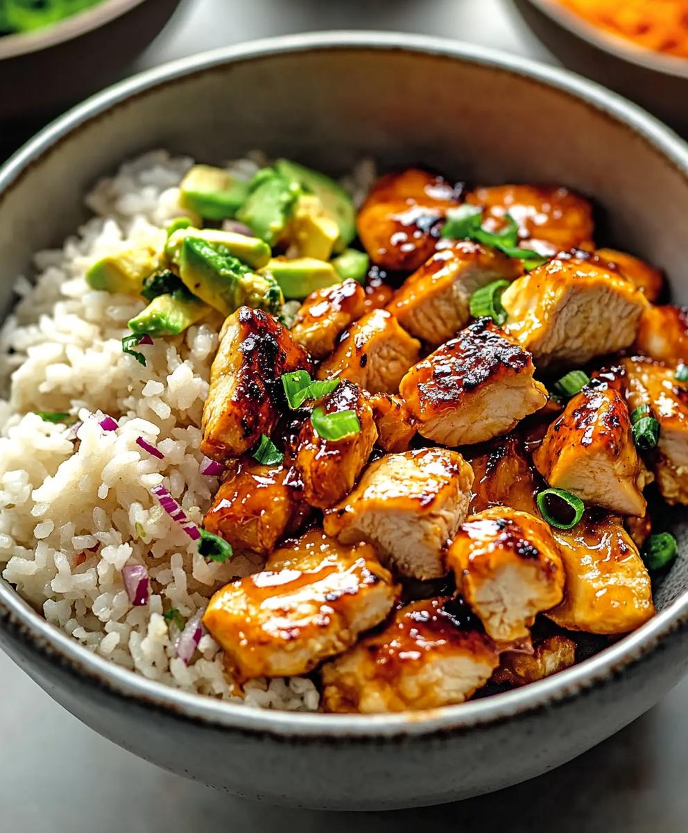 Hot Honey Chicken Bowls Recipe - toprecipelist.com