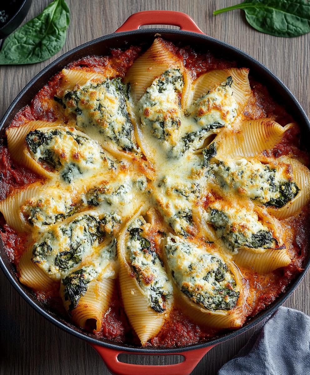 Spinach & Ricotta Stuffed Shells Recipe - toprecipelist.com