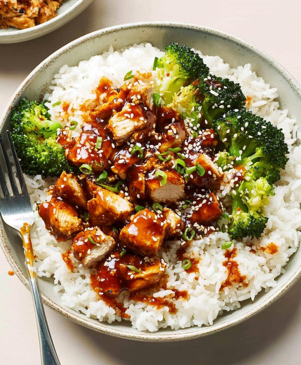 Sticky Chicken Rice Bowls Recipe - toprecipelist.com